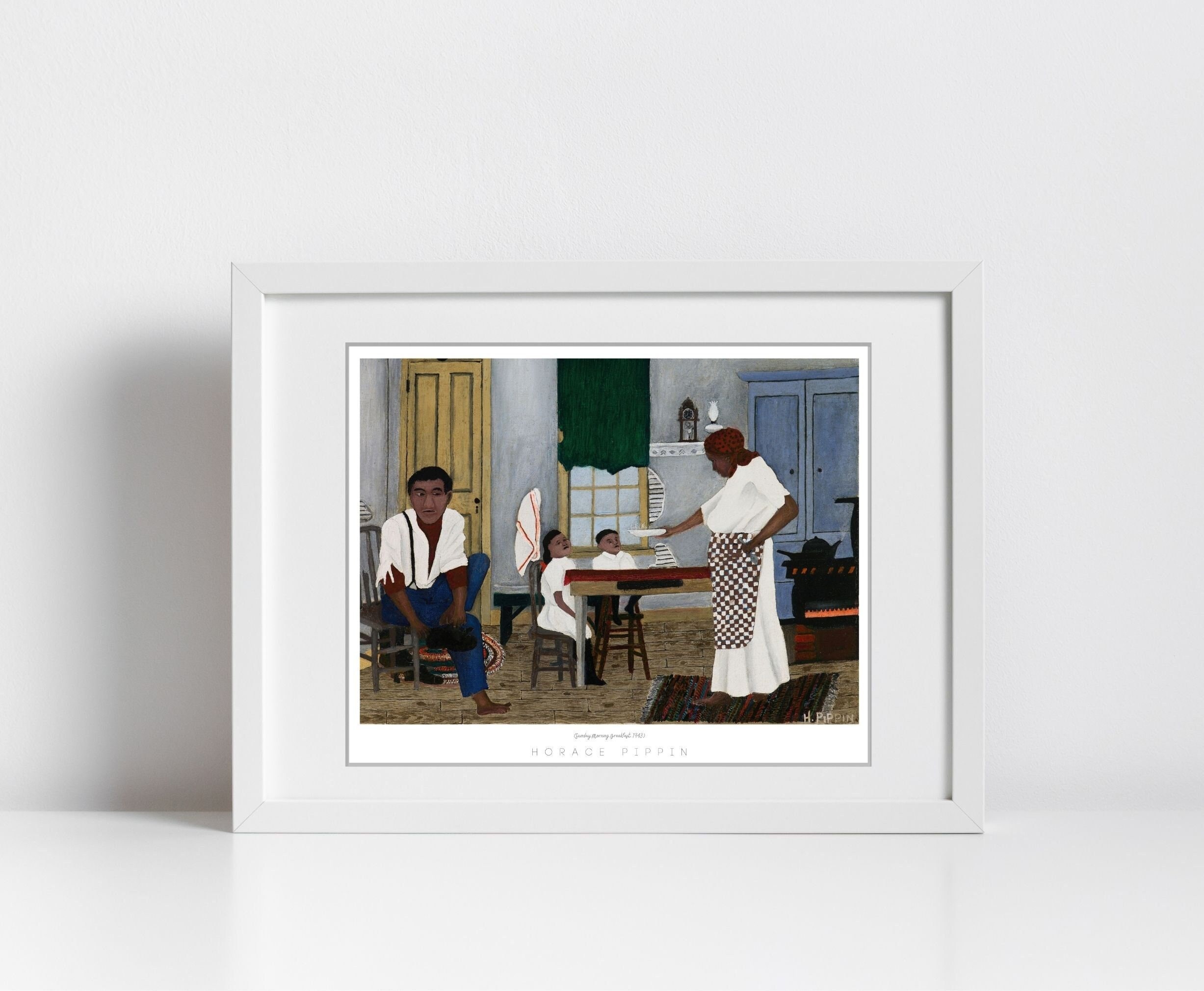 Vintage Portrait Painting African American Art Sunday Morning Breakfast ...