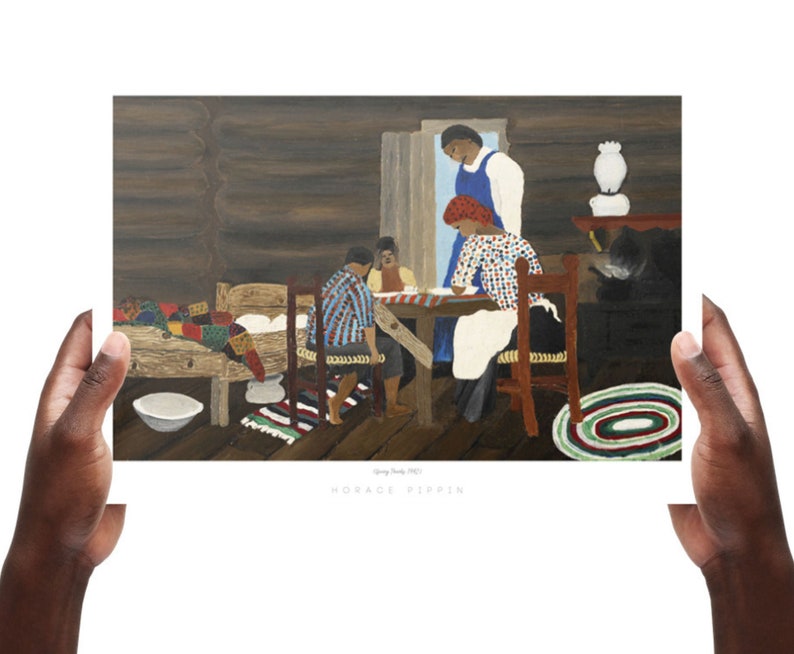 Vintage African American Art Giving Thanks Horace Pippin Black Family ...