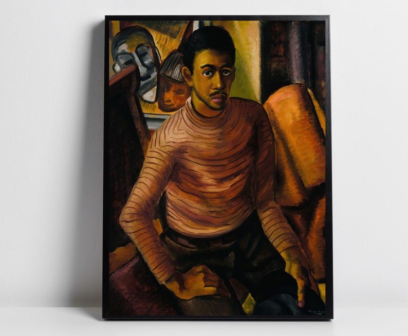 Vintage African American Art 1930s Oil Painting Black Man Self Portrait ...