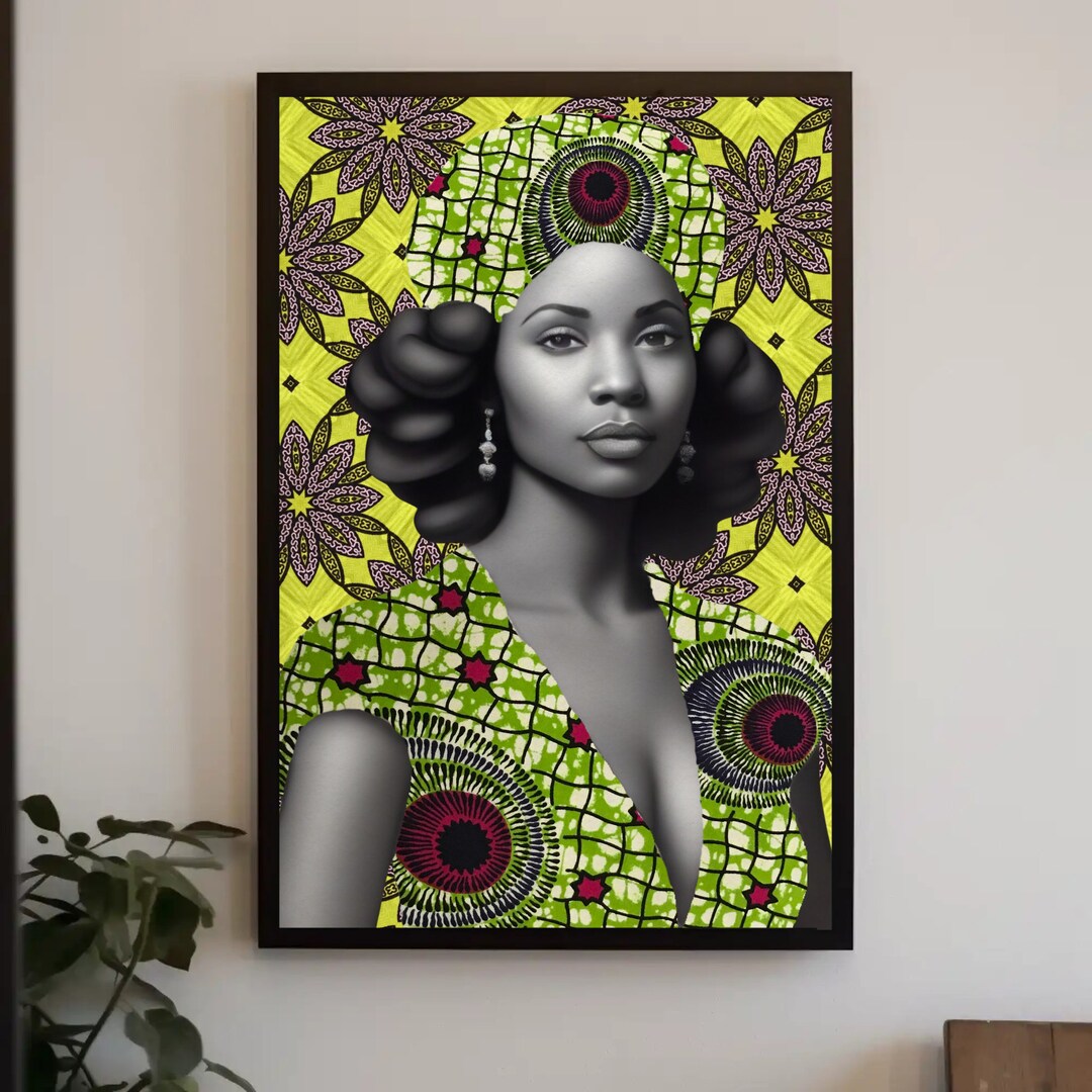 Afrocentric Woman Portrait: Trendy Collage Wall Art (digital Download ...