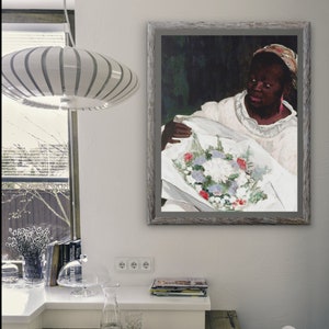 Vintage African American Woman Holding A Bouquet Olympia - Etsy
