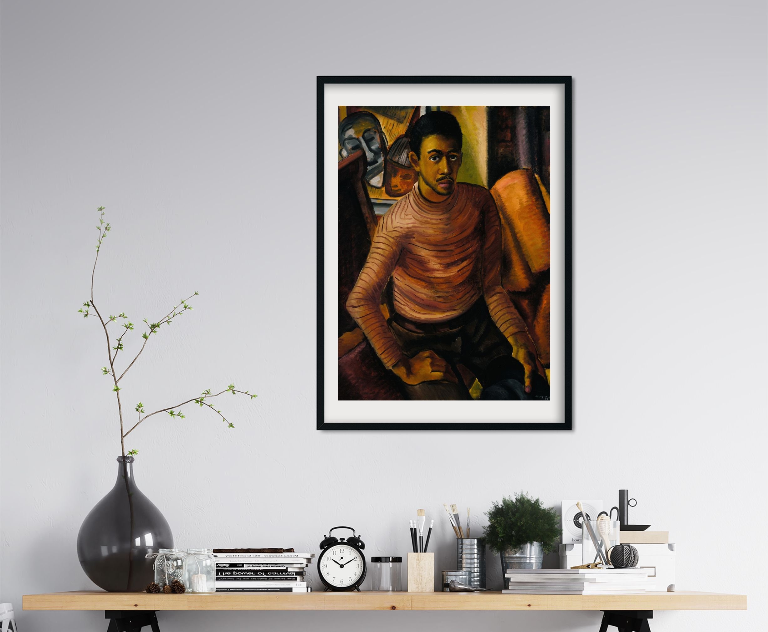 Vintage African American Art 1930s Oil Painting Black Man Self Portrait ...