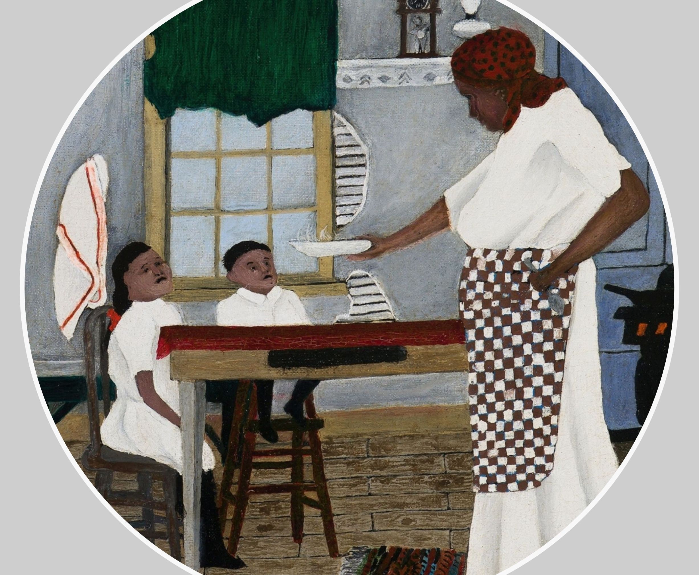 Vintage Portrait Painting African American Art Sunday Morning Breakfast ...