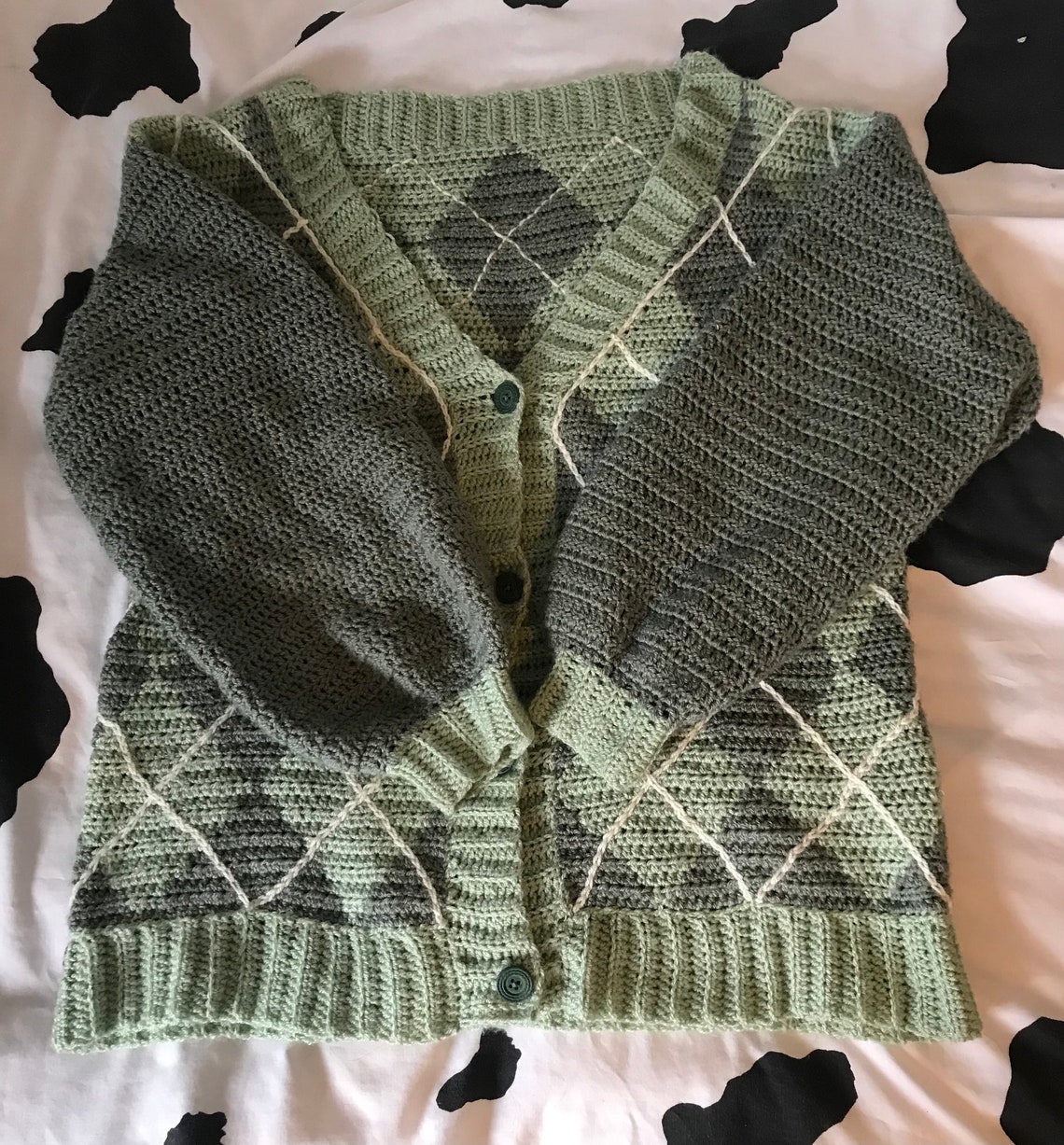 Cosy Crochet Argyle Cardigan Pattern - Etsy