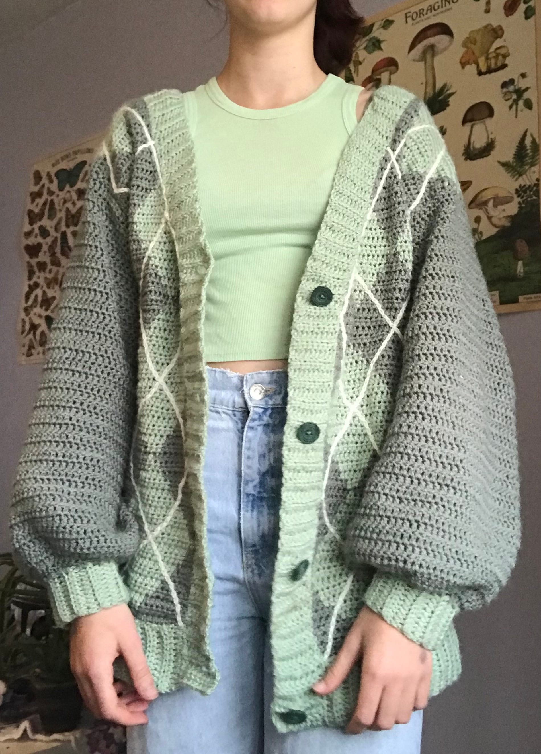 Cosy Crochet Argyle Cardigan Pattern - Etsy