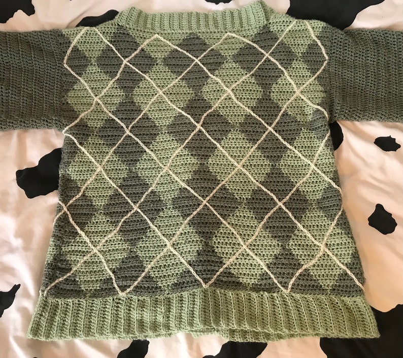 Cosy Crochet Argyle Cardigan Pattern - Etsy