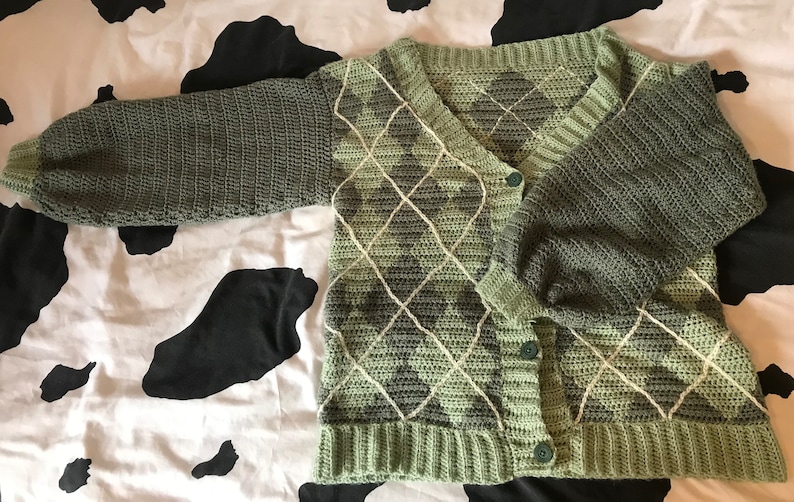 Cosy Crochet Argyle Cardigan Pattern - Etsy
