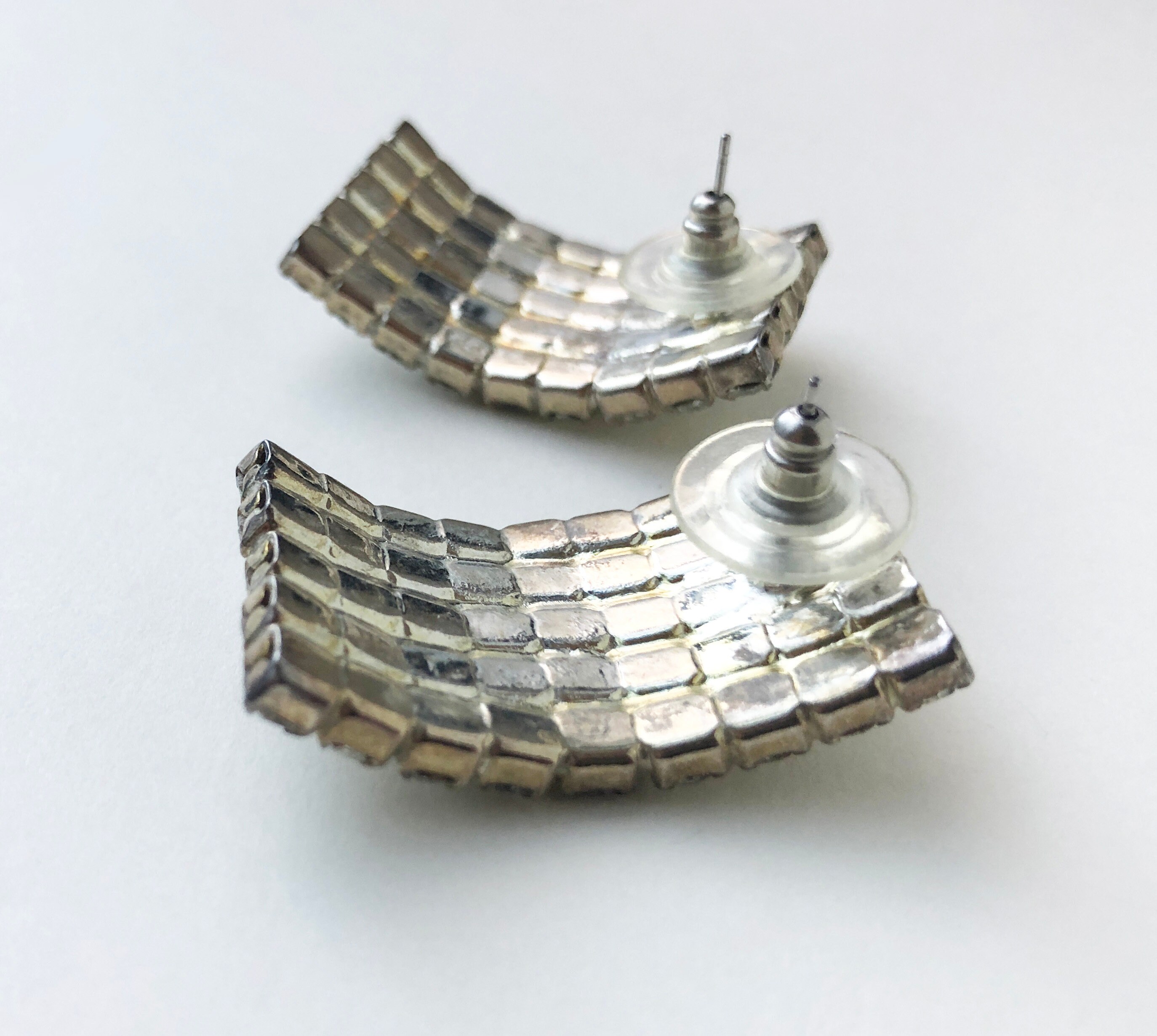 Large Rhinestone Stud Earrings Women Art Deco Huge Clear - Etsy