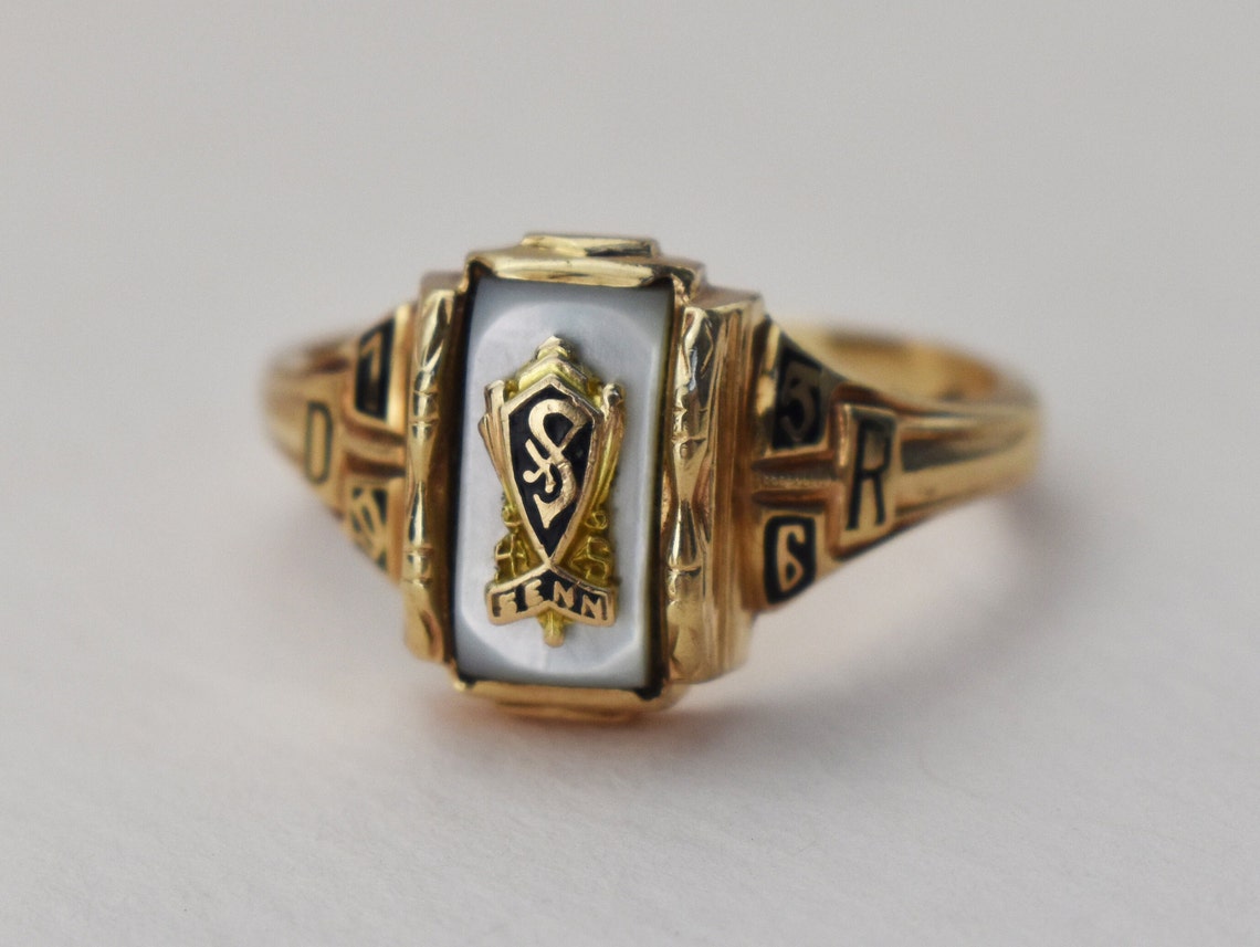 10K Gold Josten Class Ring 6 US 50s Vintage College Ring for - Etsy