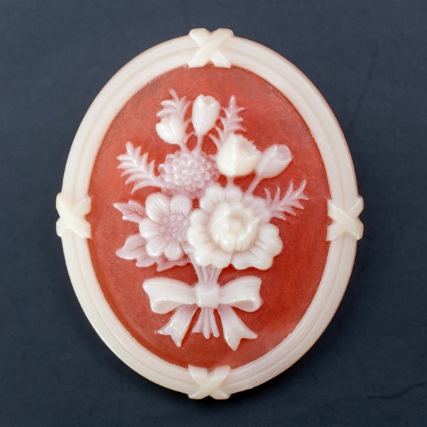 Flower Cameo Brooch - Etsy