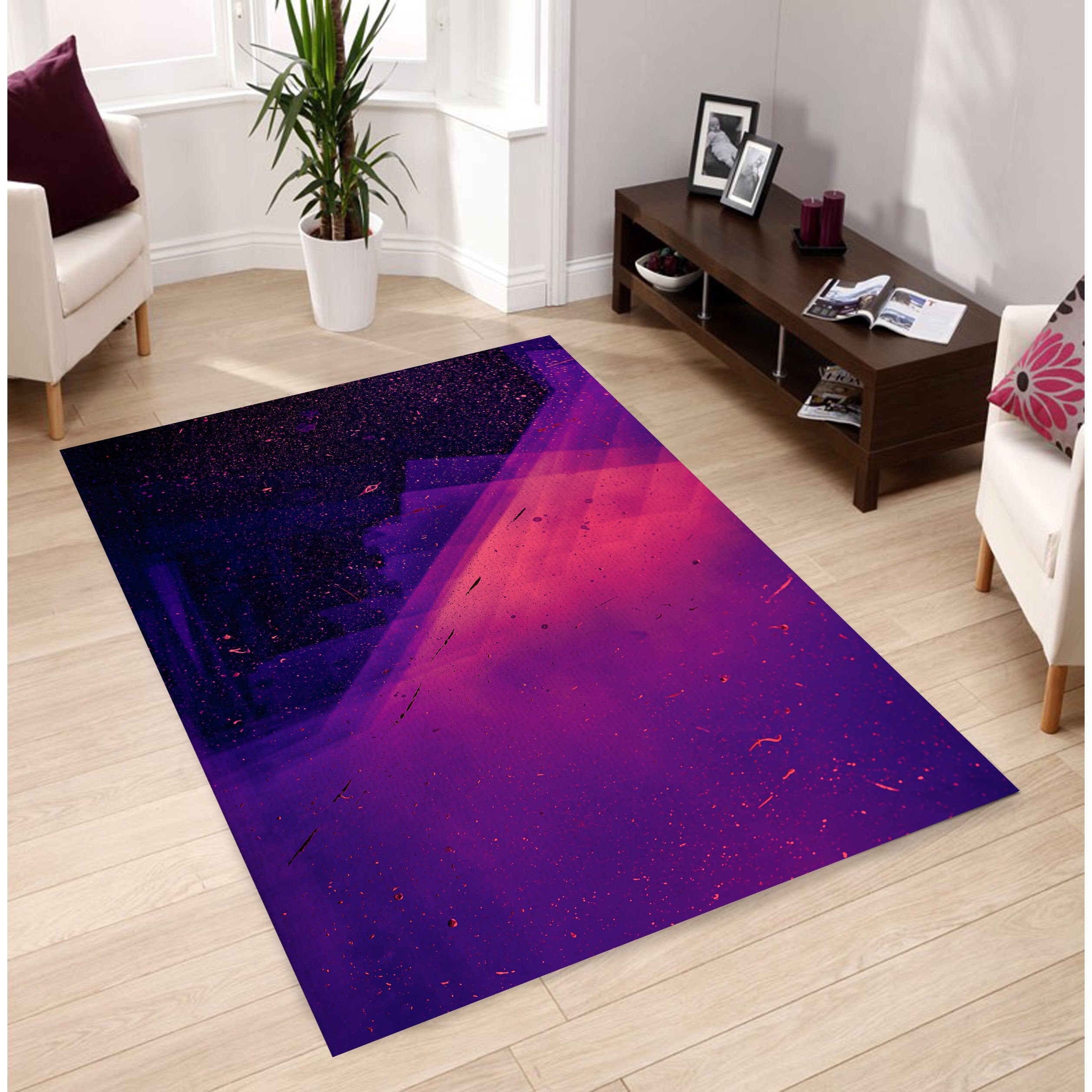Abstract Purple Fantastic Rug, Cyberpunk Rug, Sunset Carpet,game Rug ...