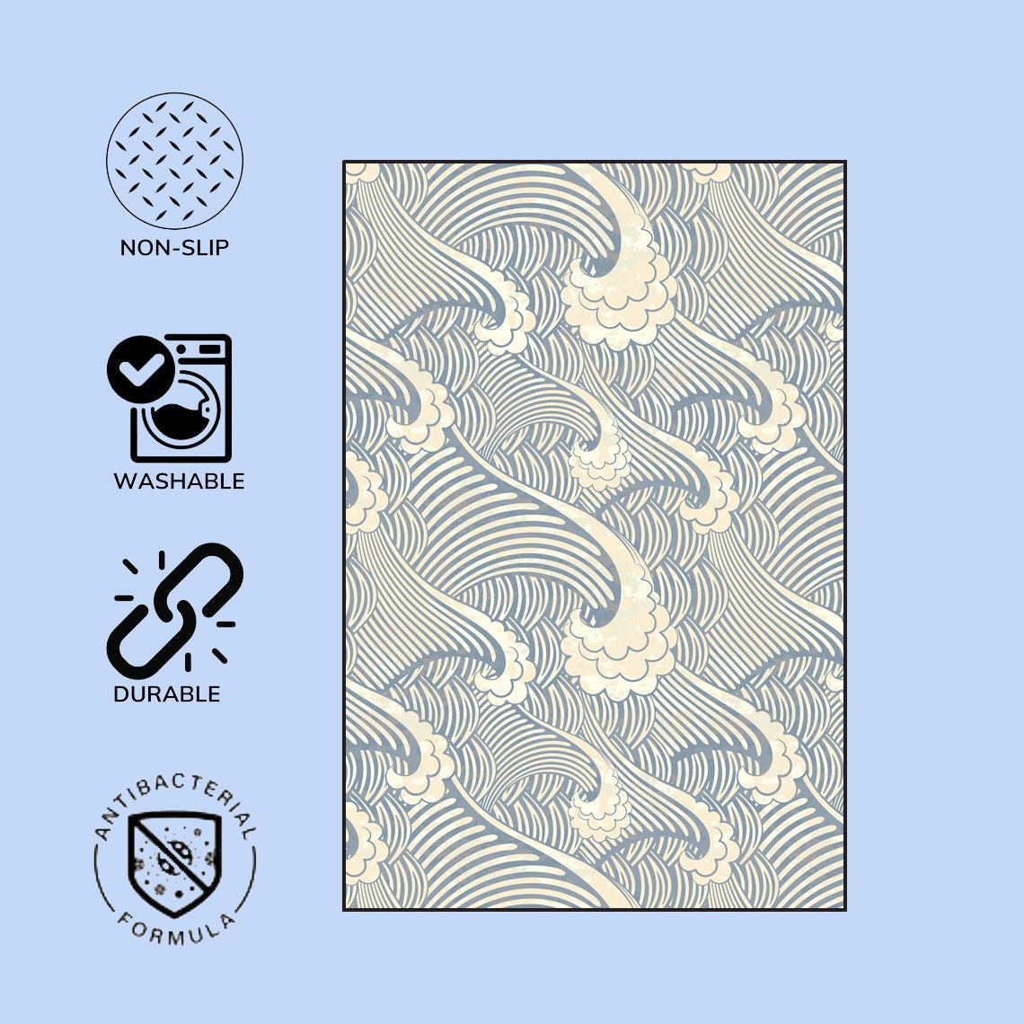 The Great Wave off Kanagawa Rug, Ukiyo Japanese Art Carpet, Boho Rug ...