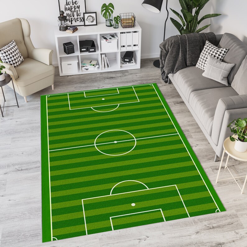 Football Field Rug, Soccer Field Rug, Green Rug, Custom Rug, Grass Rug ...