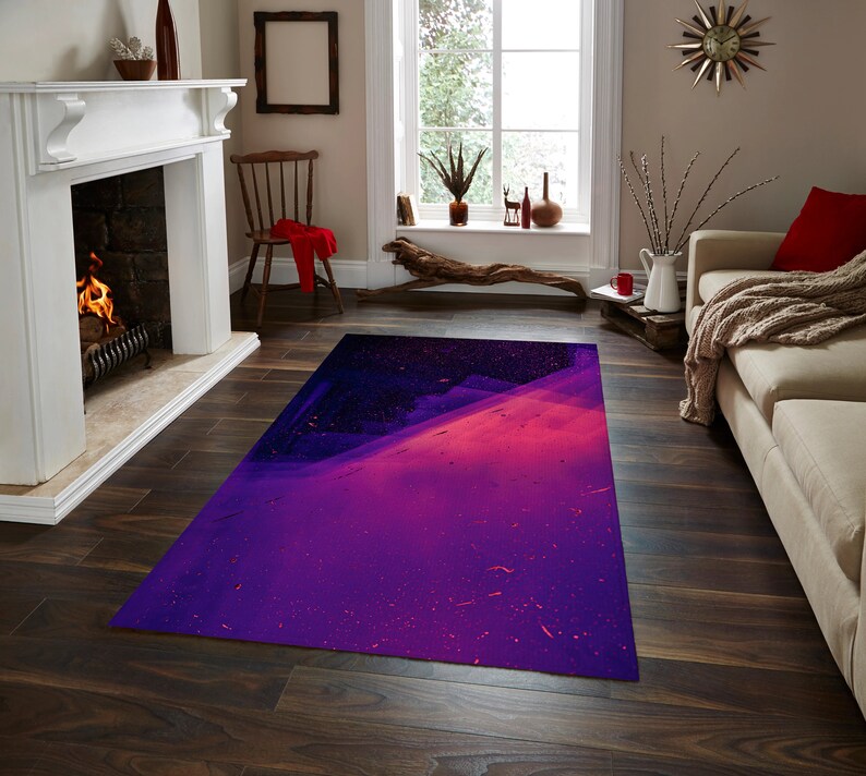 Abstract Purple Fantastic Rug, Cyberpunk Rug, Sunset Carpet,game Rug ...