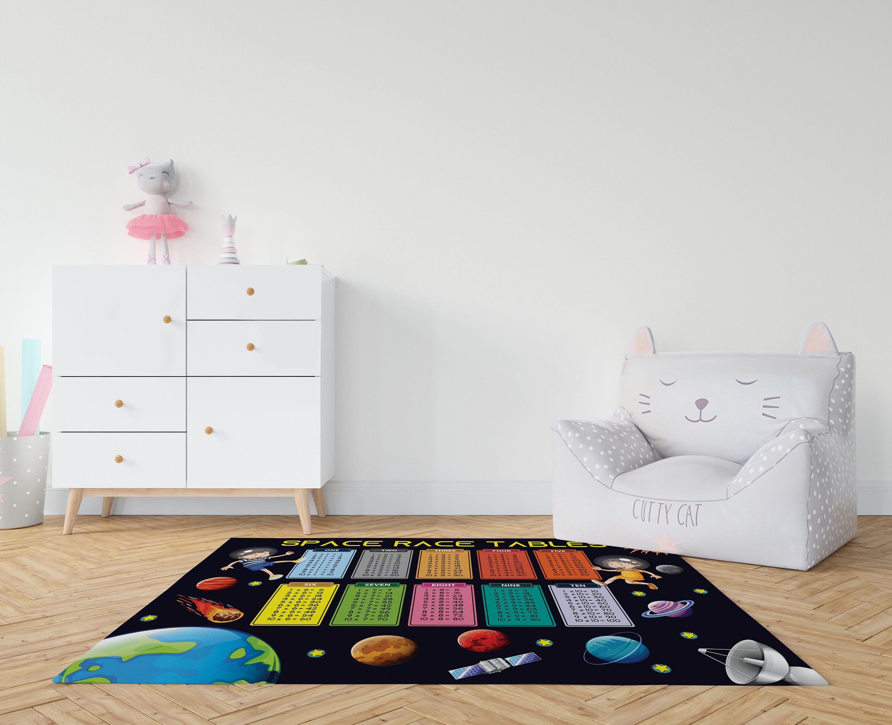Space Race Table Rug Multiplication Table Carpet Educater - Etsy