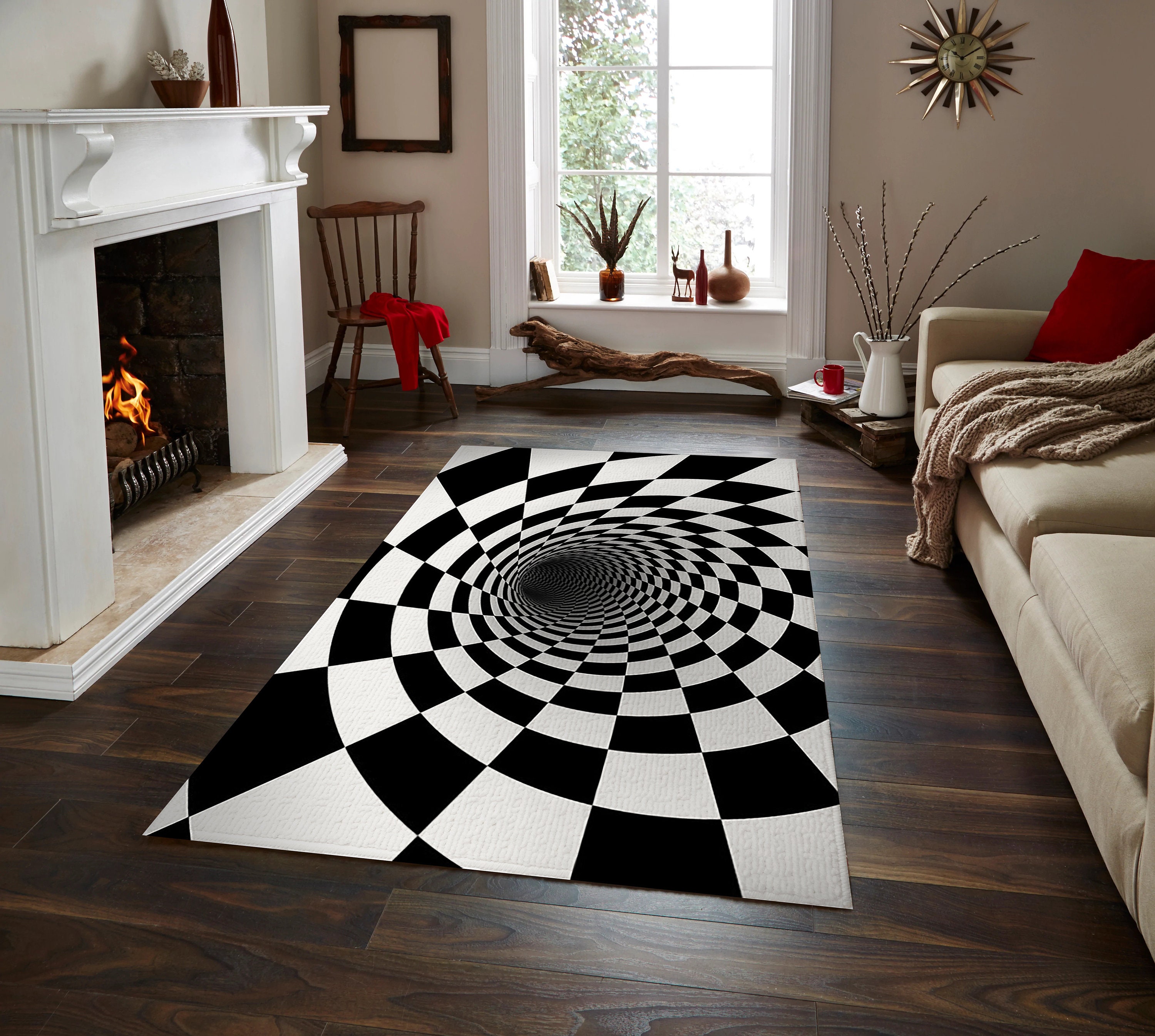 3D Circyle Illusion Rug for Living Room Rugfan Carpetarea - Etsy