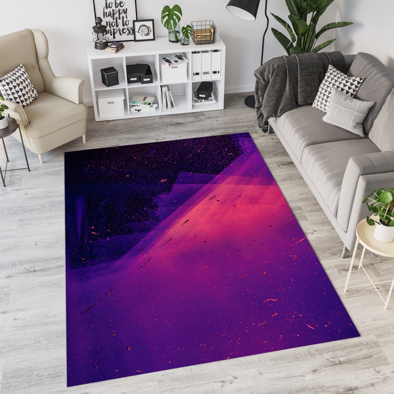 Abstract Purple Fantastic Rug, Cyberpunk Rug, Sunset Carpet,game Rug ...