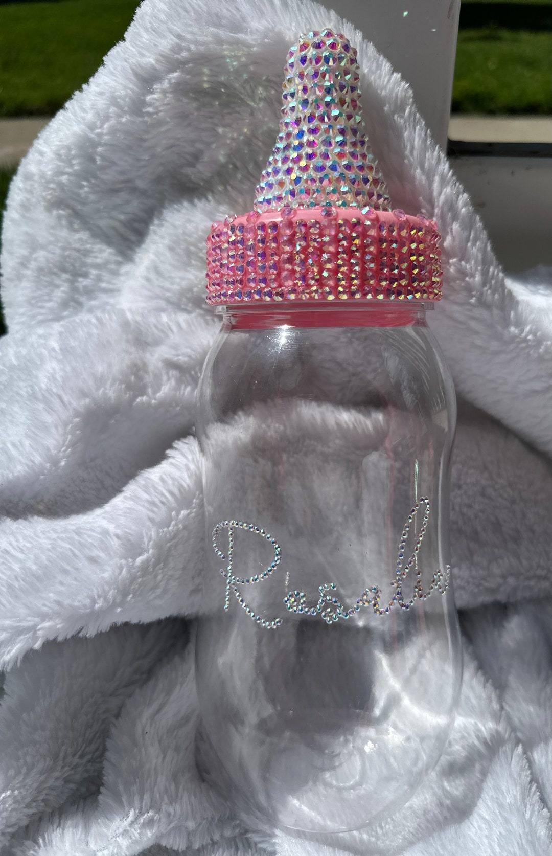 Rhinestone Baby Bottle Bank, Sparkly Shower Gift - Etsy