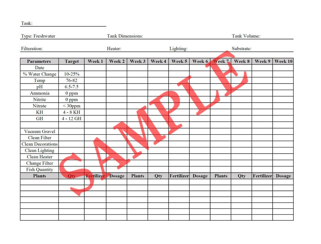 Freshwater Aquarium Log - Etsy