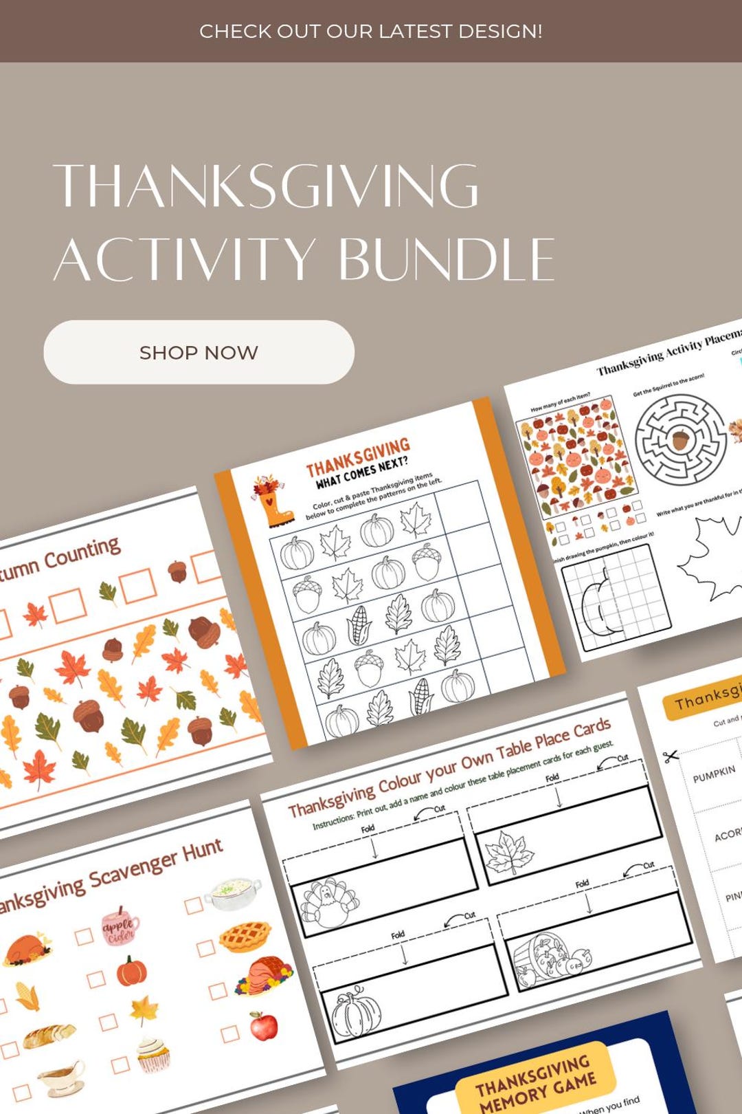 Canadian Thanksgiving Activity Sheet Bundle (printable for Kids and ...
