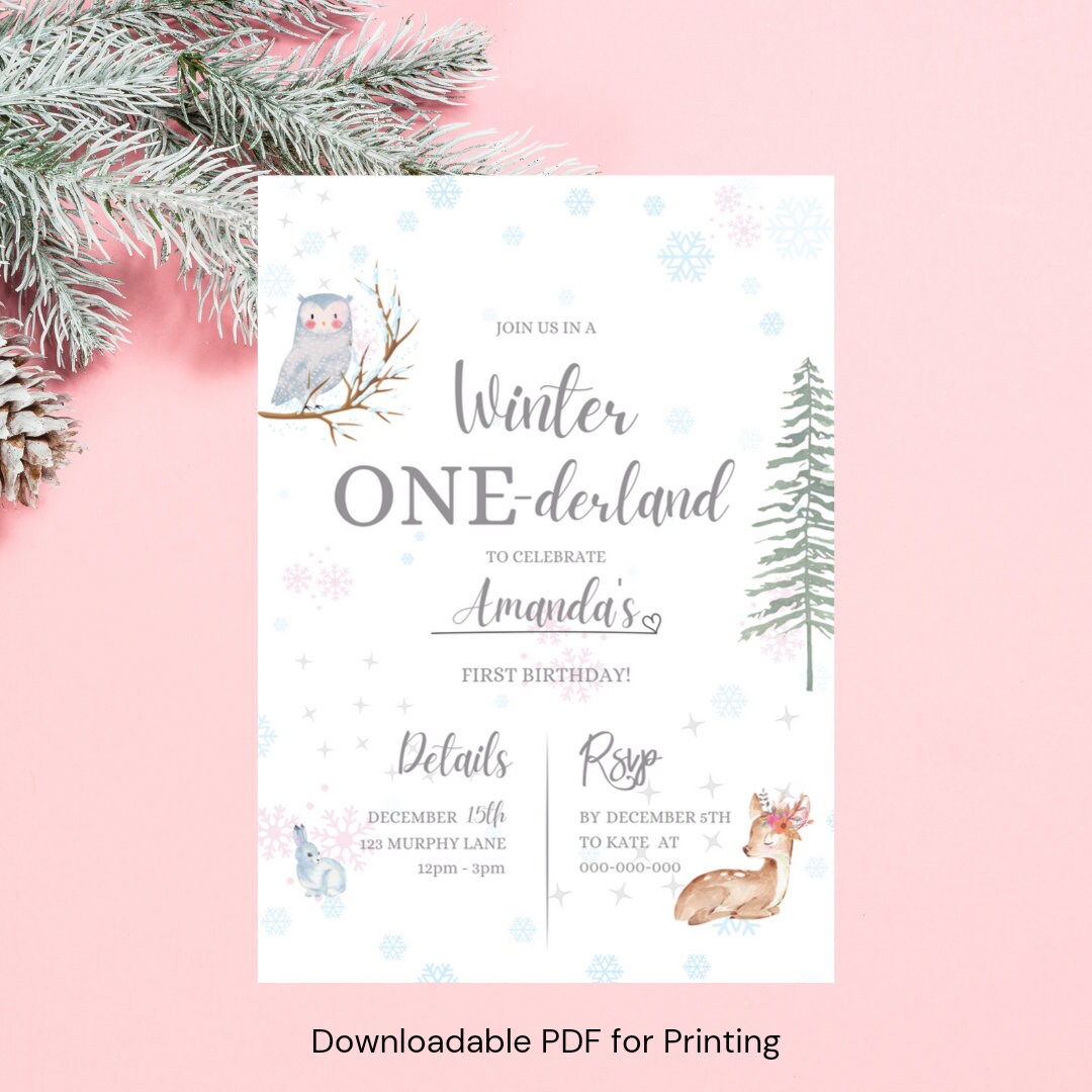 One-derland Birthday Party Invitation - Etsy