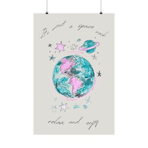 We Are Literally on a Floating Rock, Dopamine Wall Art, Mental Health ...