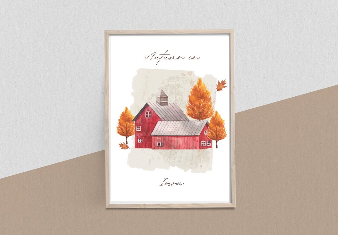 Iowa Print, Iowa Wall Art, Iowa Poster, Iowa Poster Print, Iowa Wall ...