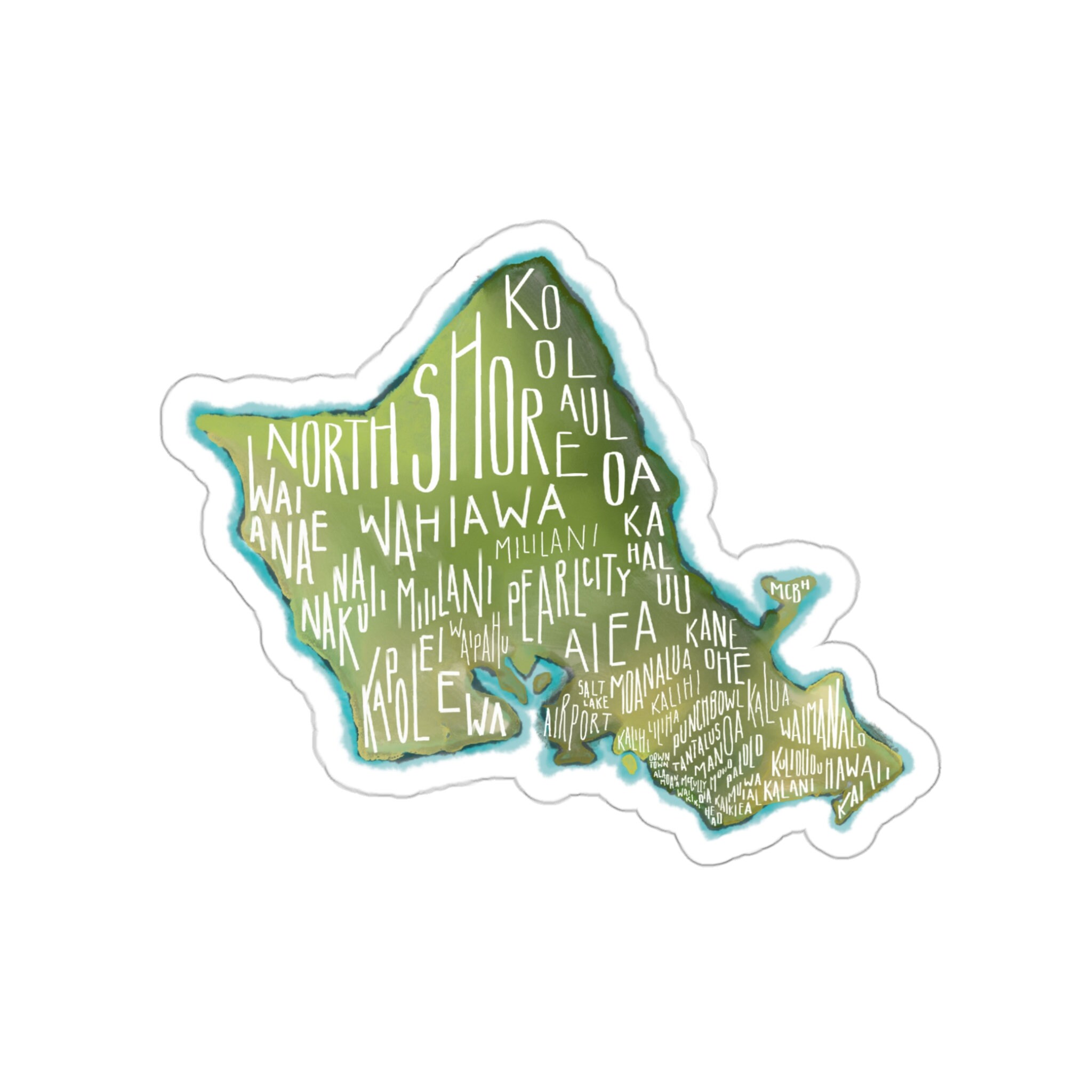 Oahu Hawaii Vinyl Sticker Die-cut Waterbottle Decal Cruise - Etsy