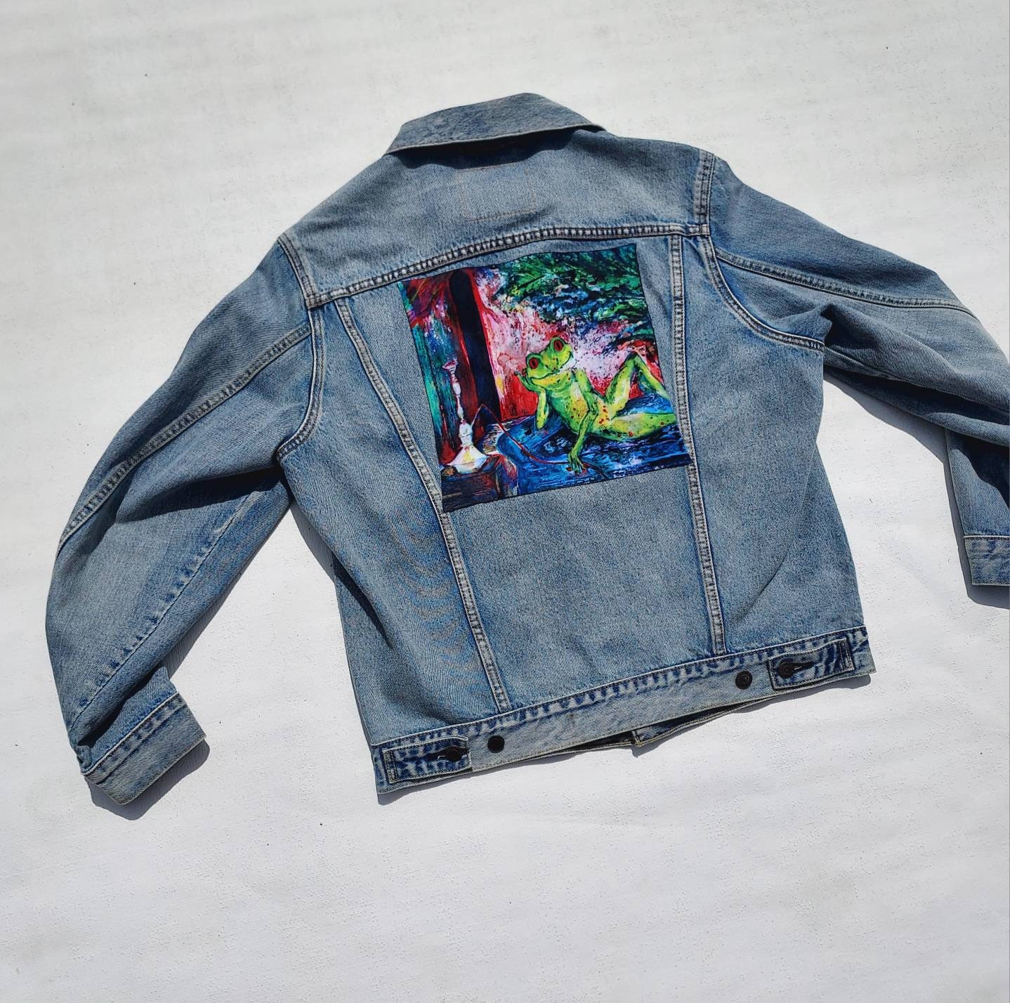 Levi's Jacket With Textile Art Print - Etsy
