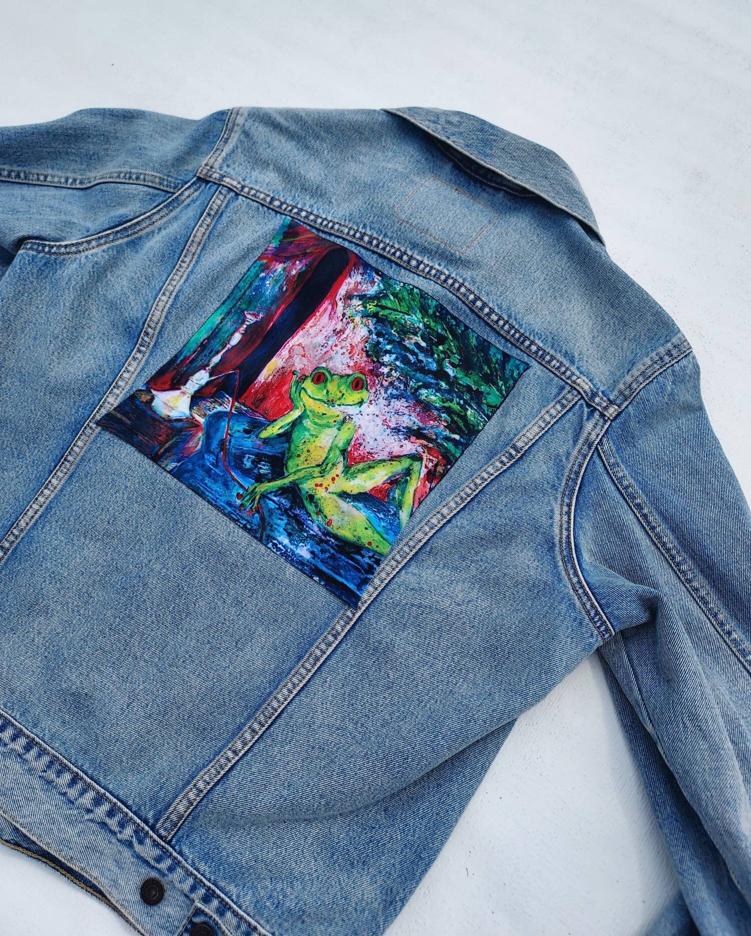 Levi's Jacket With Textile Art Print - Etsy