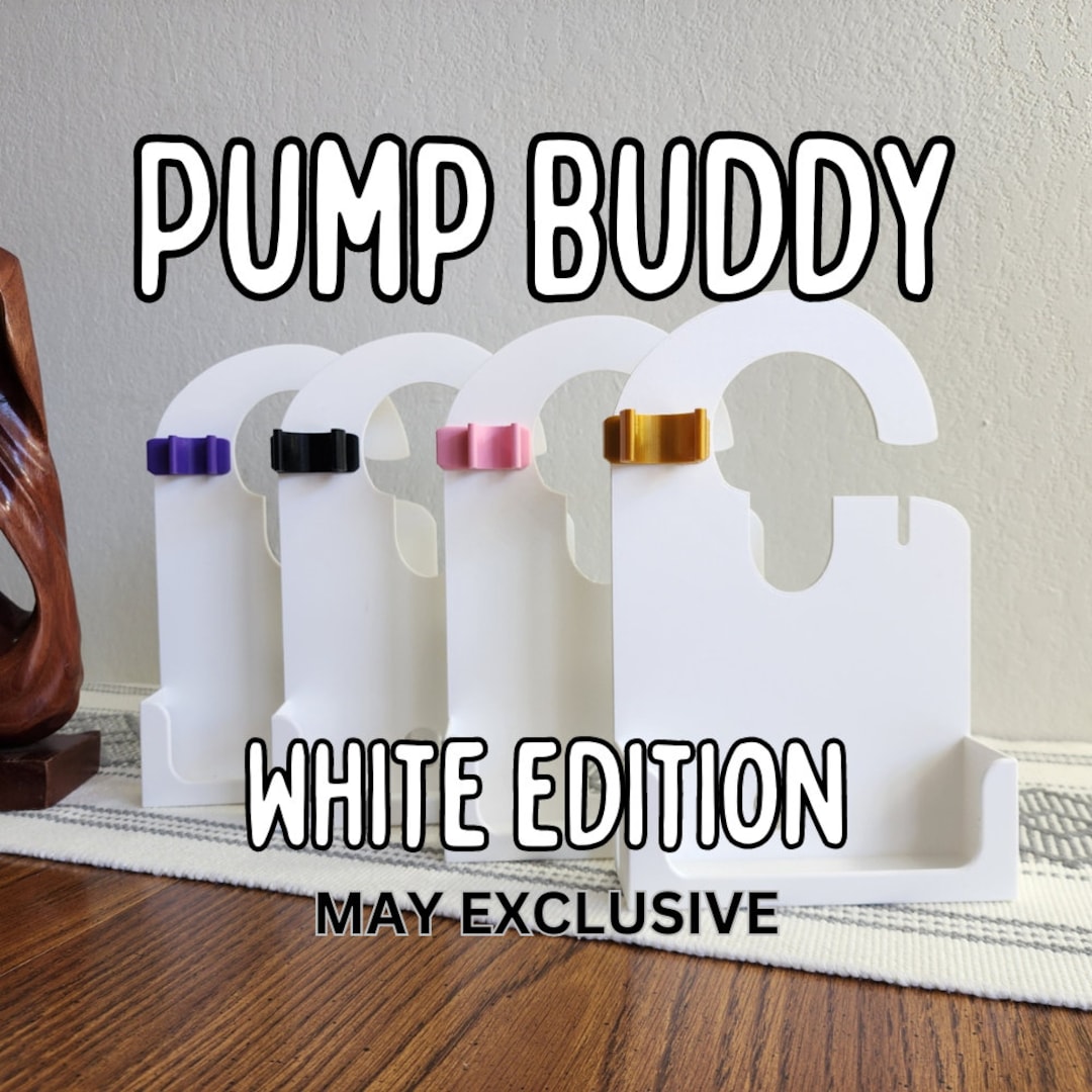 White Edition Pump Buddy for Infinity Feeding Pump Includes Syringe Clip for Medicine/flush ...