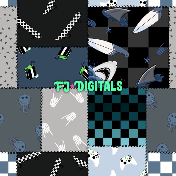 Halloween Patchwork Seamless - Etsy