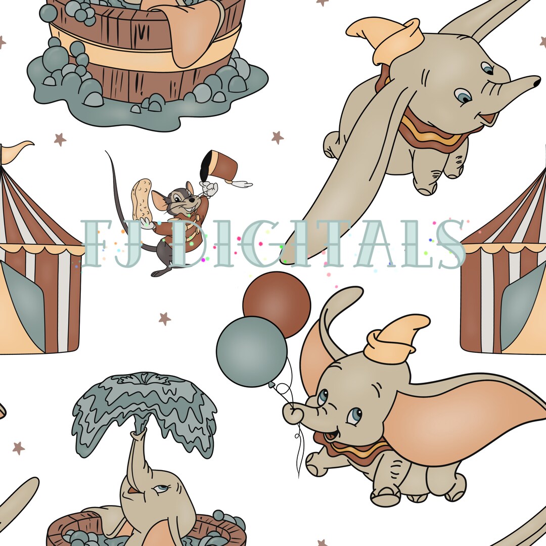Elephant | Circus | Neutral | Digital Seamless Pattern - Etsy