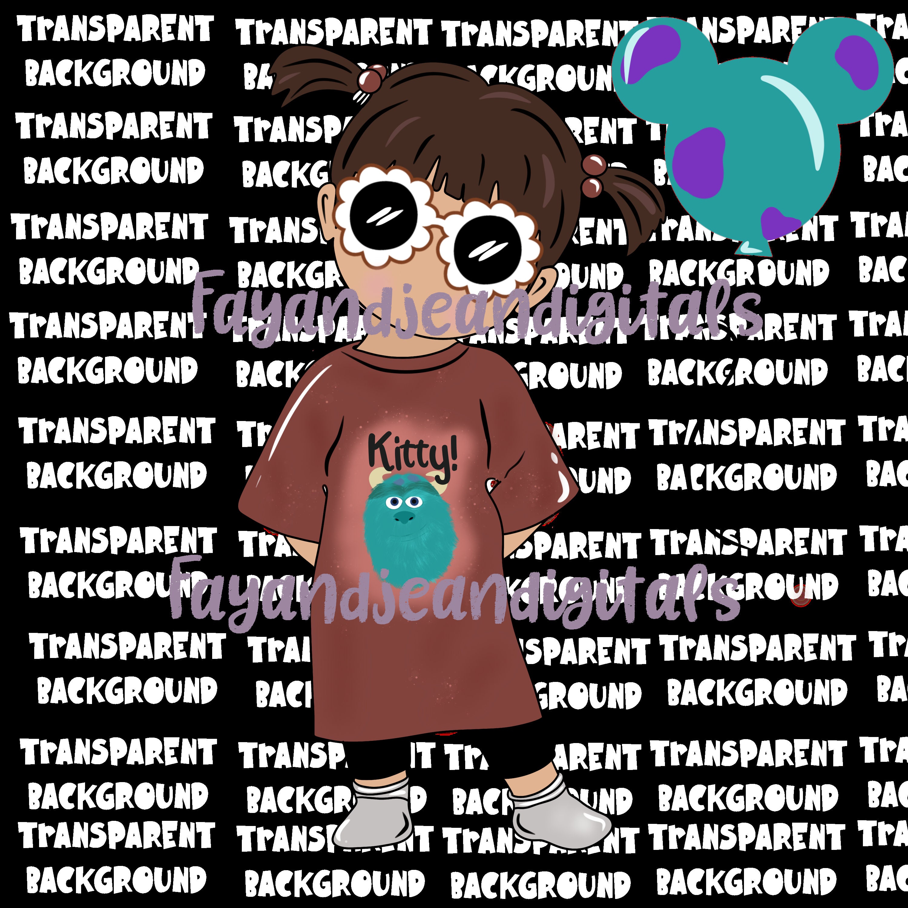 Boo Digital PNG Transparent Background - Etsy