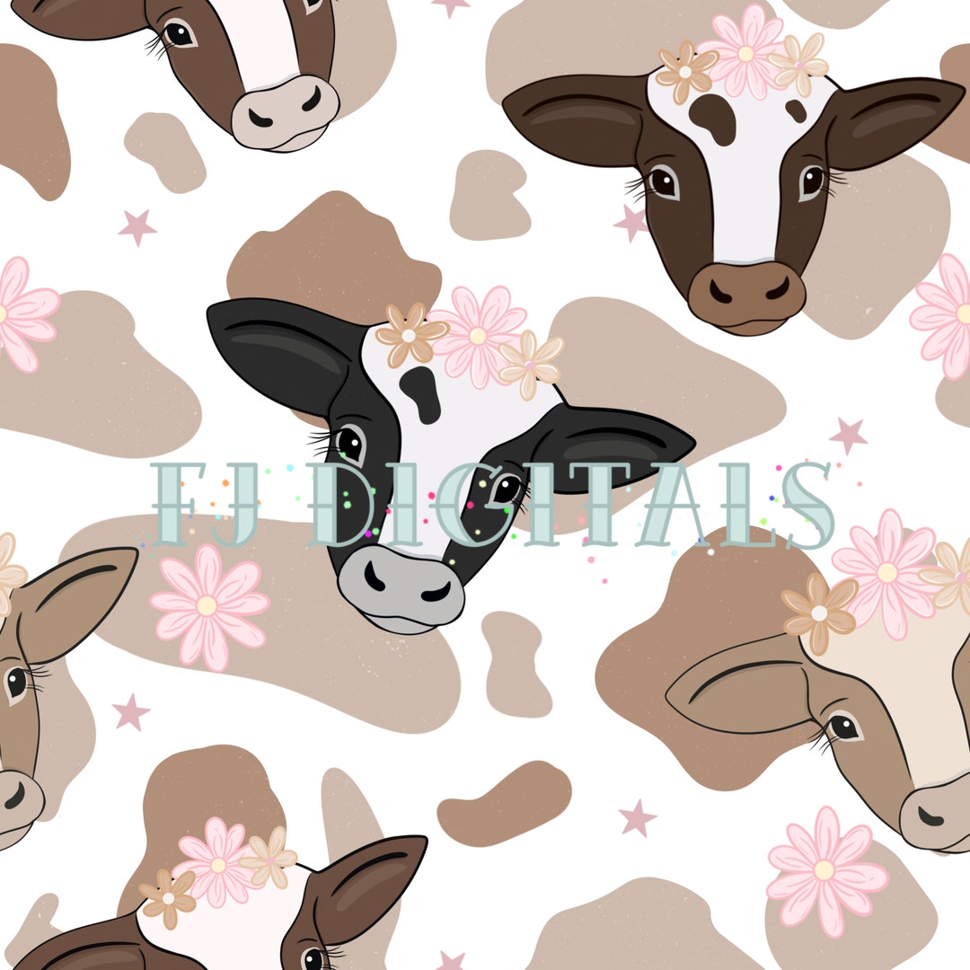 Cow Print Cow Digital Seamless Pattern - Etsy