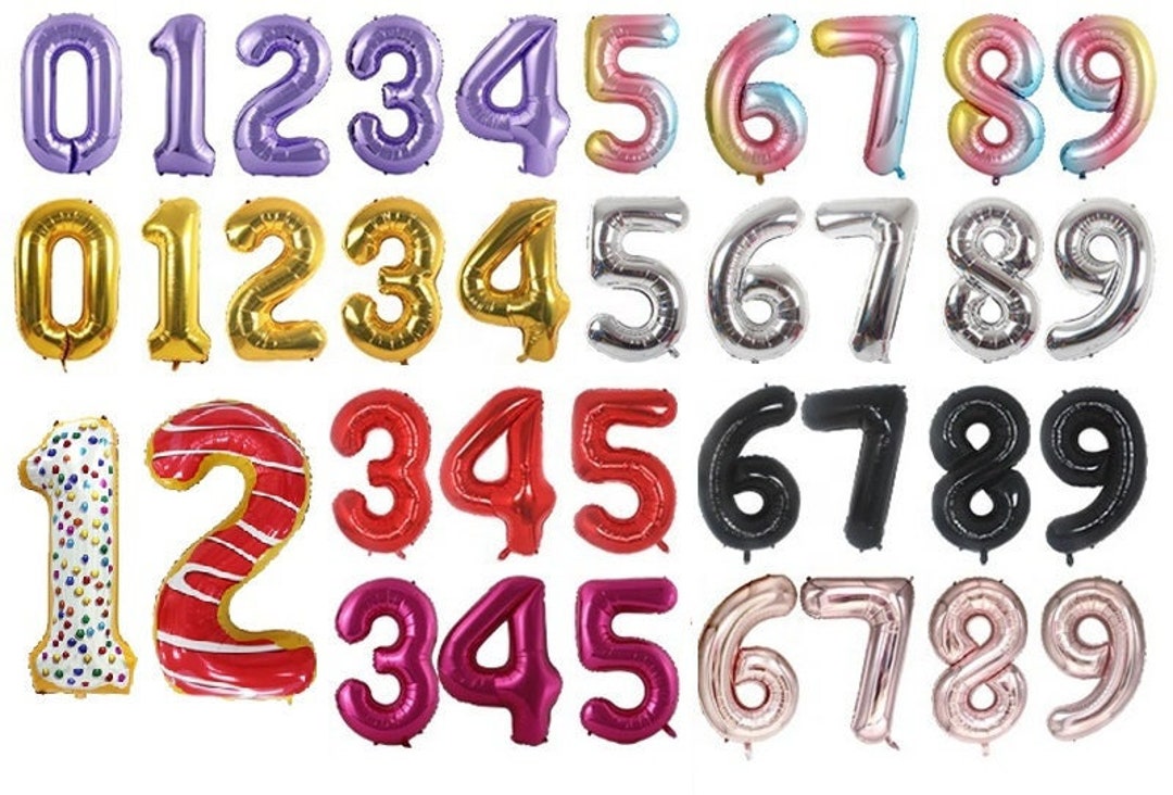 40" Inch Jumbo Balloon Numbers - Huge Giant Mylar Foil Balloons for ...