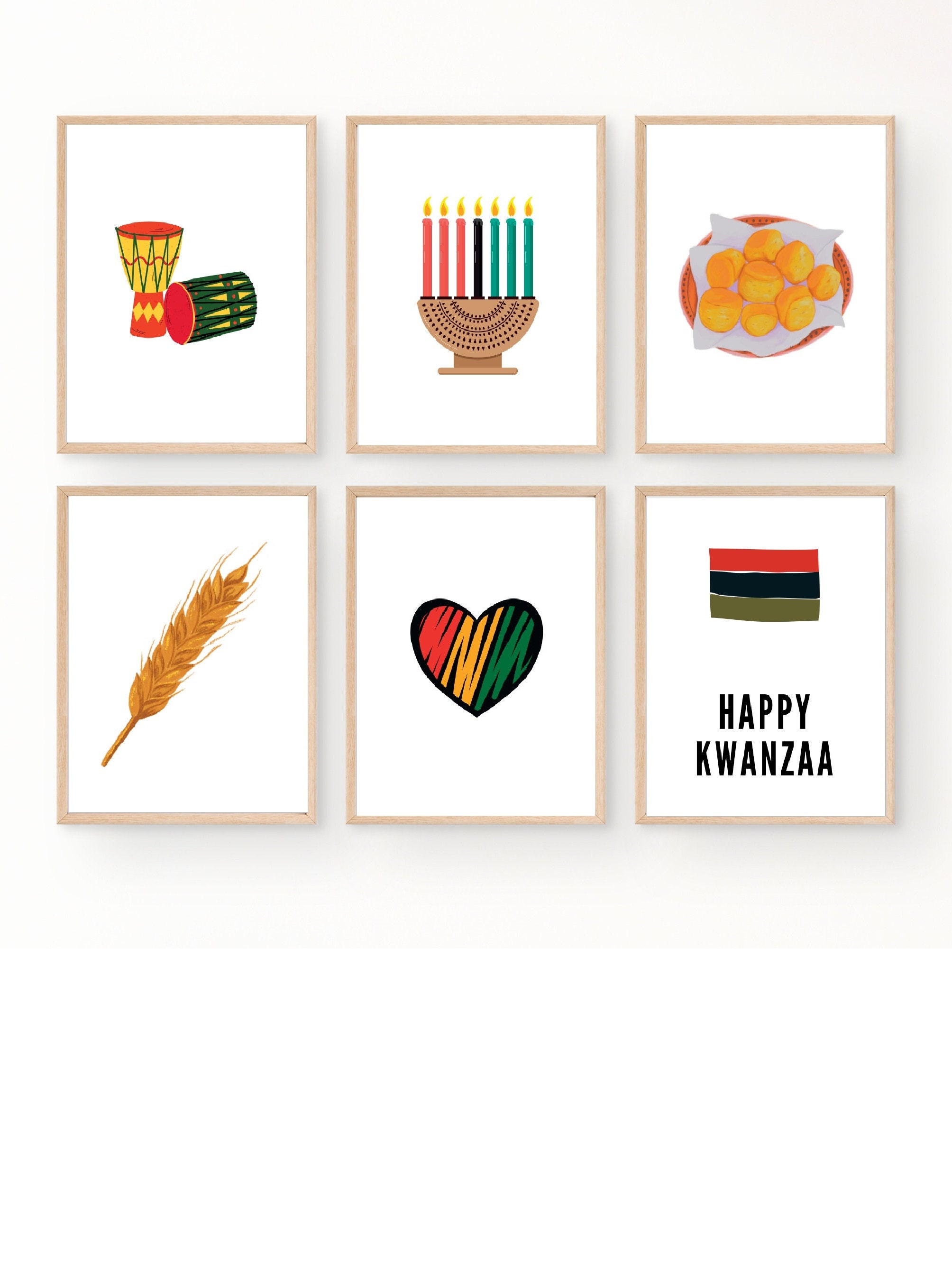 Kwanzaa Wall Decor, Set of 6, Holiday Decorations, Printable Wall Art ...