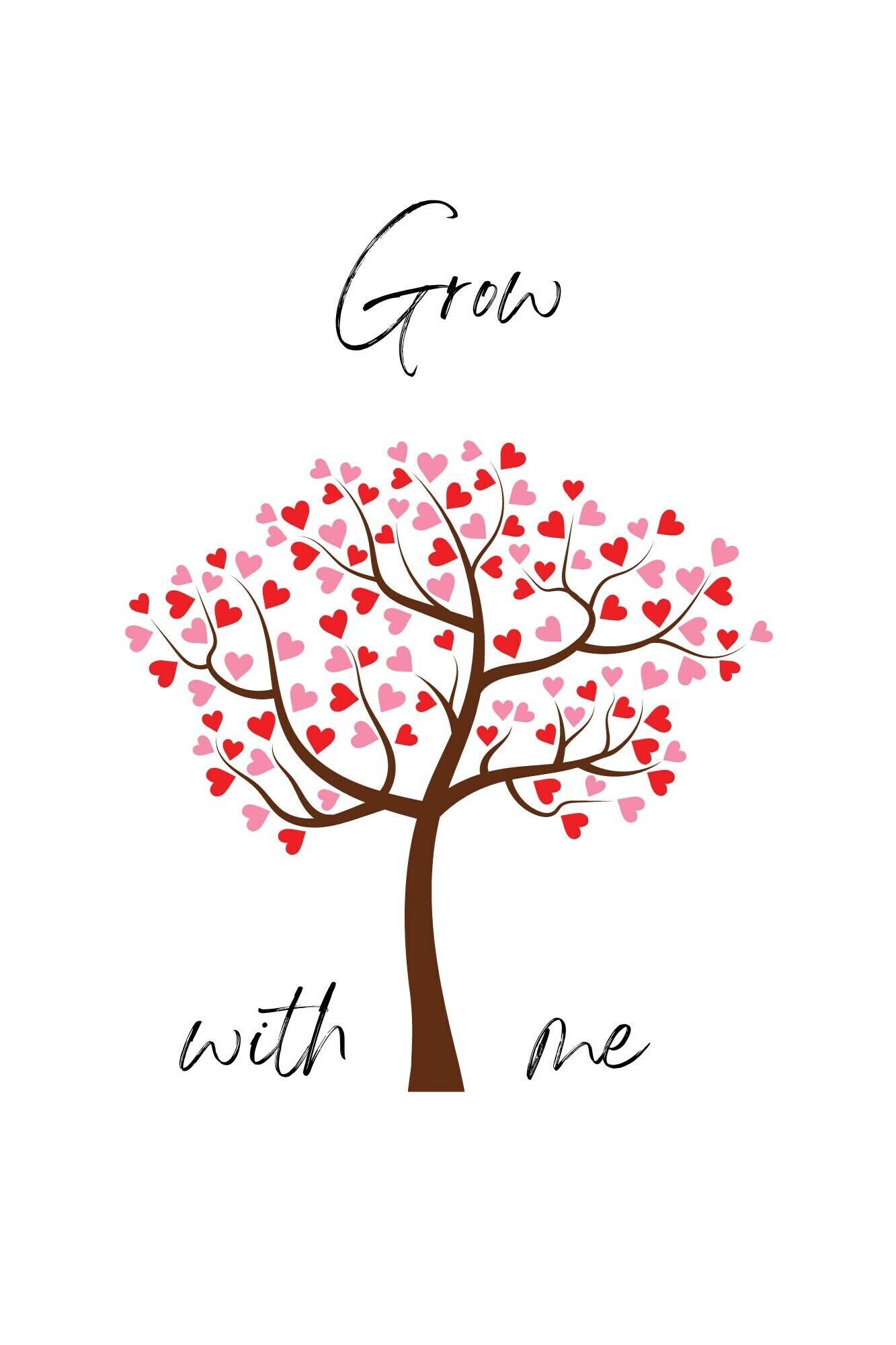 Valentine's Decor, Heart Tree Printable, Valentine's Wall Art, Grow ...