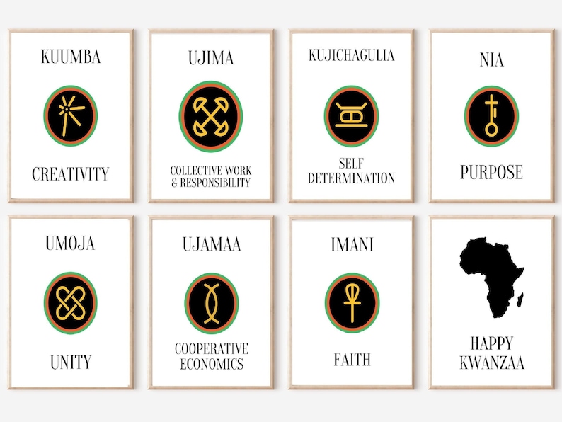 Kwanzaa Decorations, Set of 8, Kwanzaa Symbols, Kwanzaa Wall Art ...