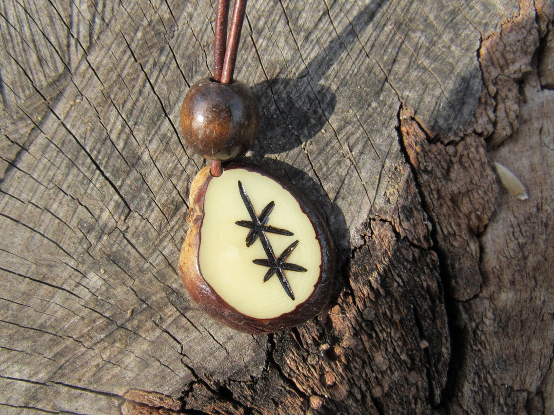 Protection and Strength Bind Rune Car Charm Tagua Nut - Etsy