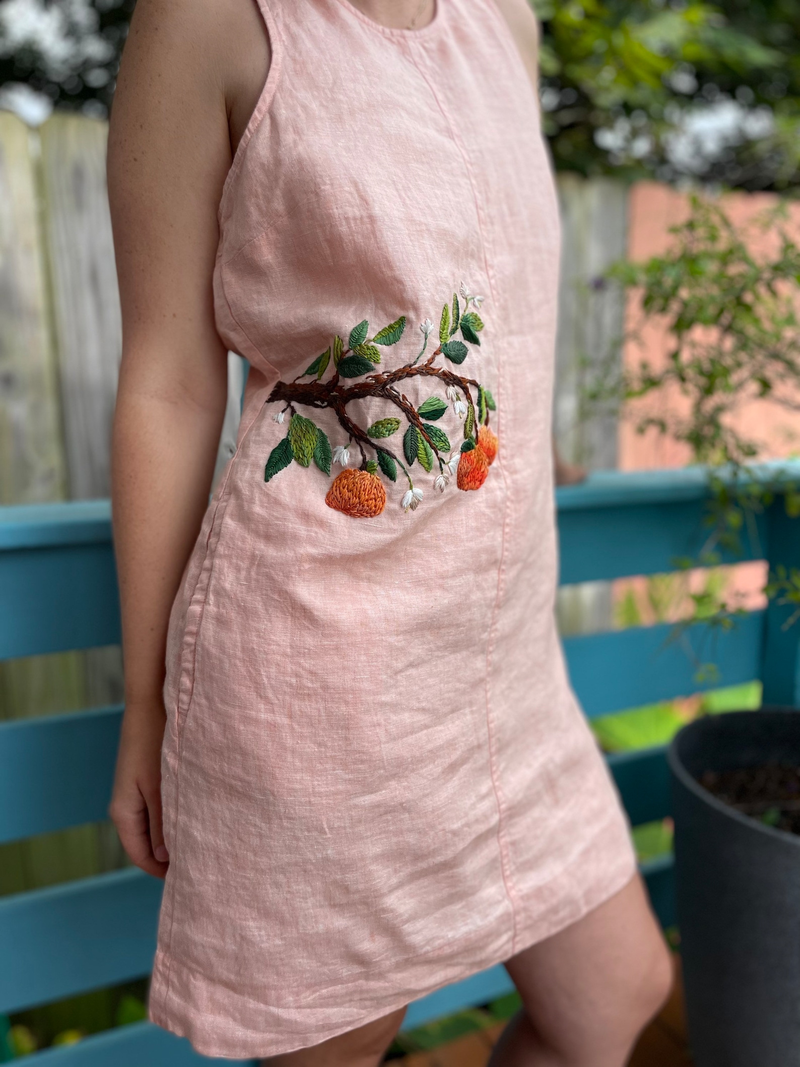 Hand-embroidered Linen Satsuma Dress - Etsy
