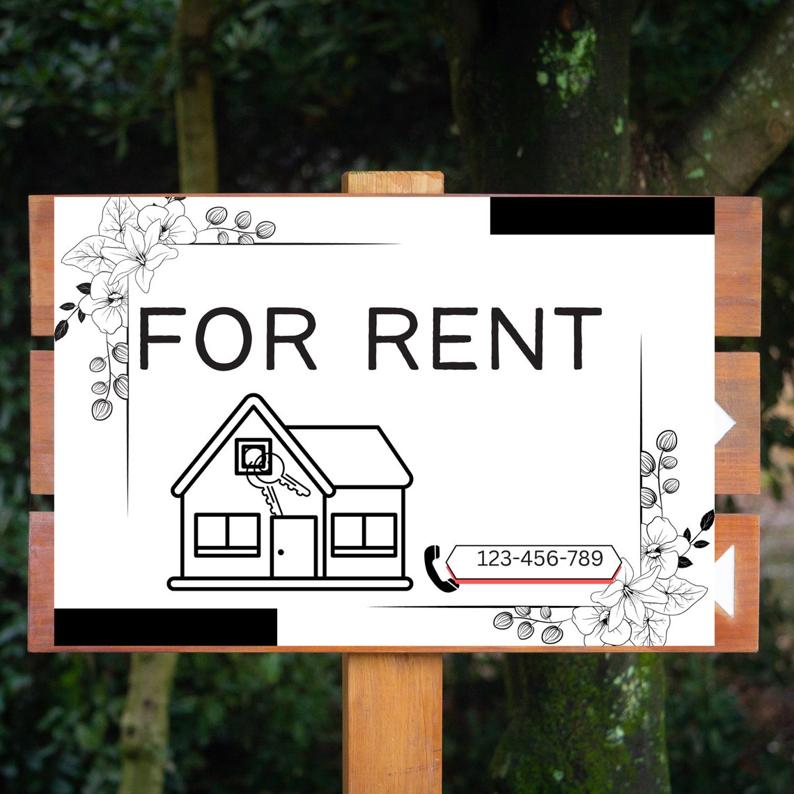For Rent/white and Black Yard Sign/for Rent Yard Sign/house for Rent ...