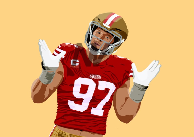 San Francisco 49ers Nick Bosa Shrug Sack Celebration A4 NFL - Etsy