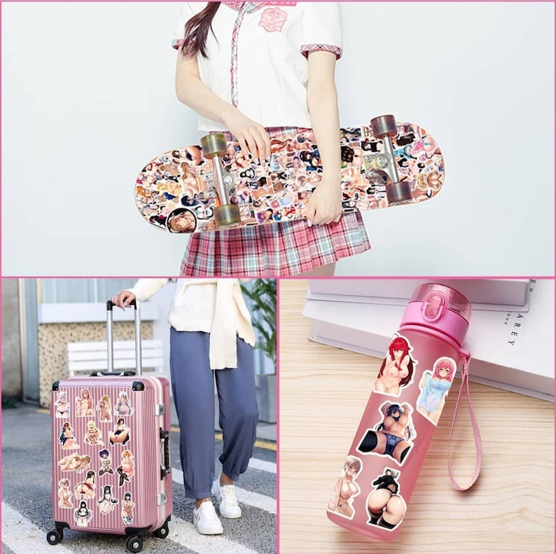 100 Pcs Sexy Anime Stickers Manga Adult Hentai Decals Etsy