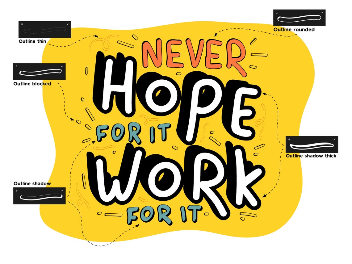 Procreate Lettering Brushes Lettering Brush Set Calligraphy - Etsy