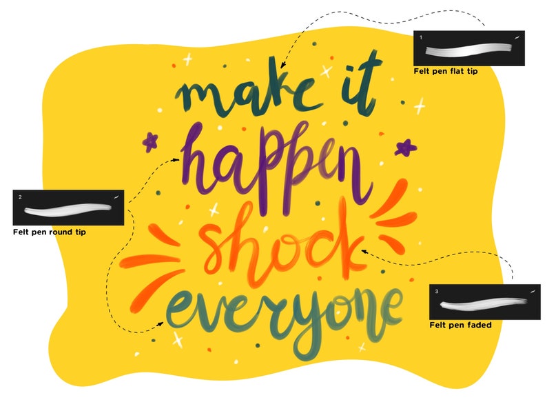 Procreate Lettering Brushes, Lettering Brush Set, Calligraphy Brushes, Lettering Grids - Etsy