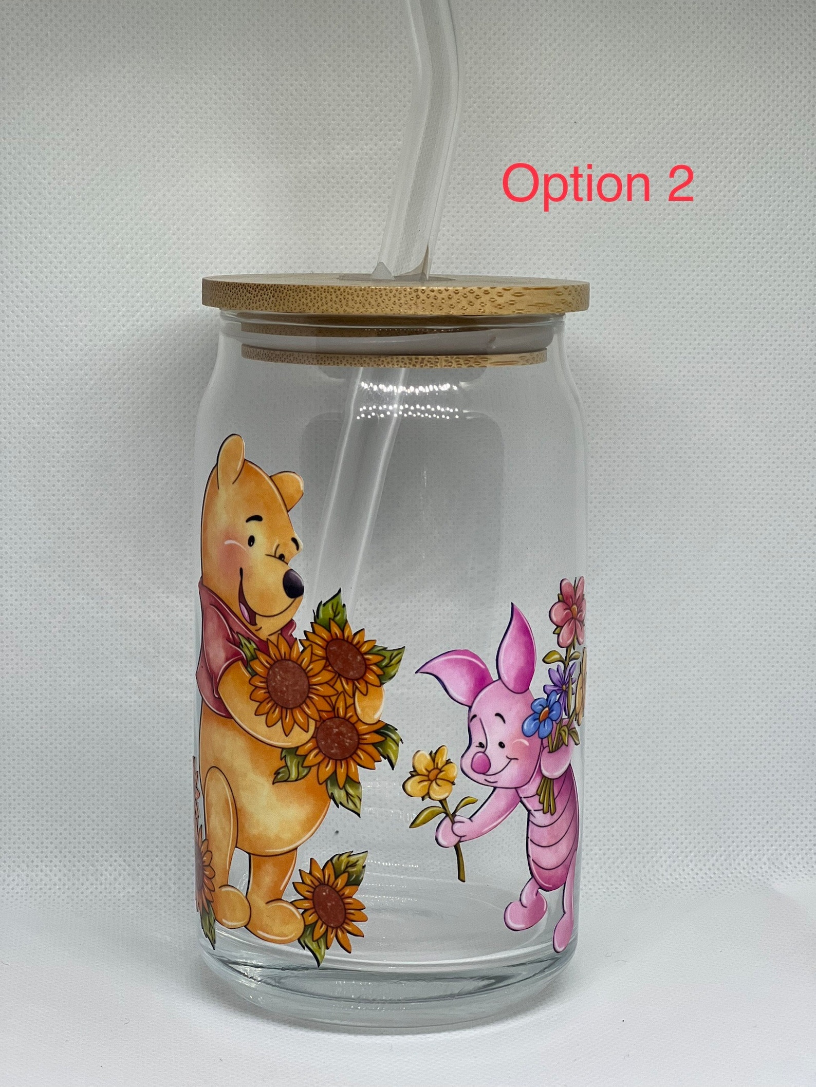 Winnie the Pooh Glass Can Pooh Sunflower - Etsy