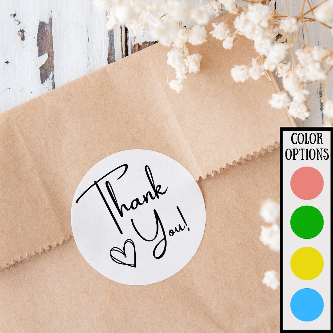 Thank You Stickers - 2 Inch - Pack Size Options 25/50 - Etsy