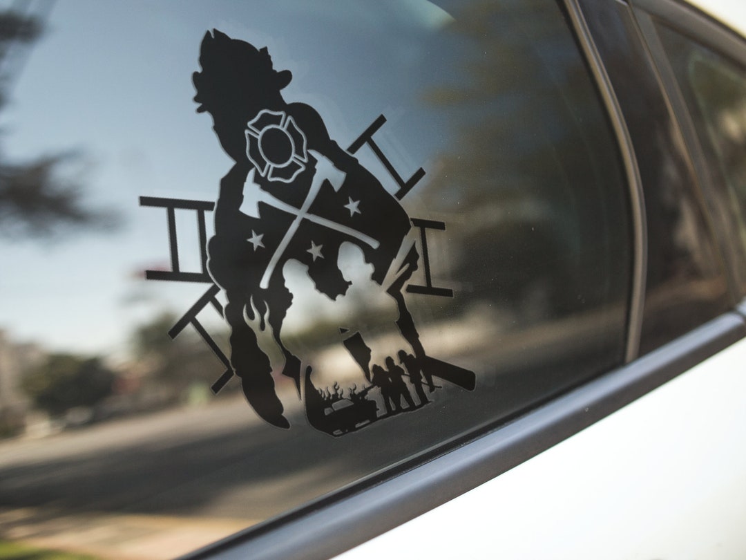 Firefighter Decal - Sticker for Cars, Laptop, Vehicle, Custom, Window ...