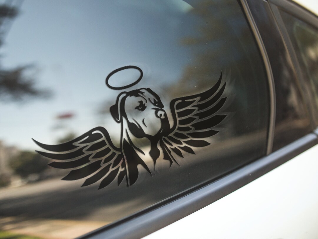 Pitbull Memorial Angel Car Decal . - Etsy
